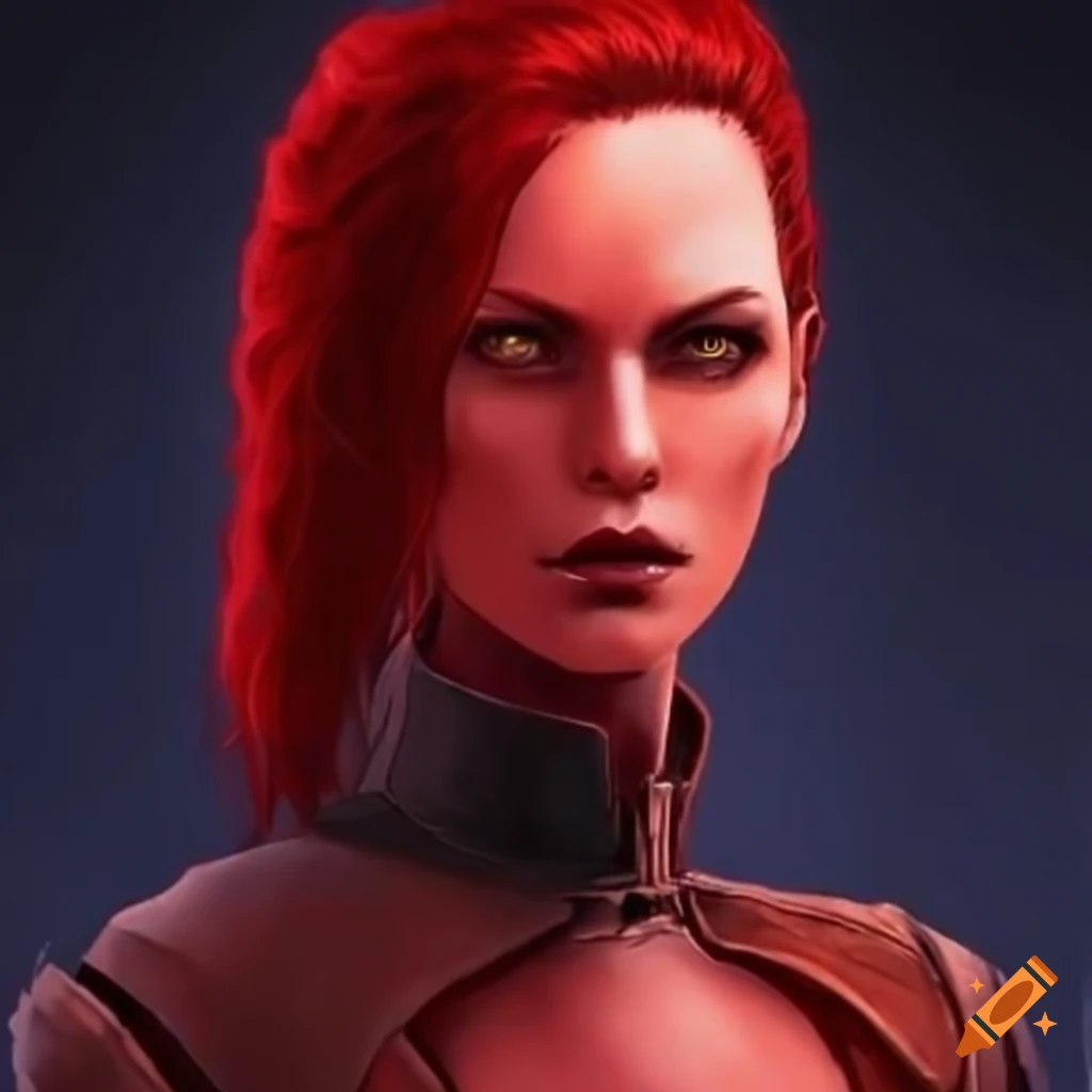 Female epic sith with red hair on Craiyon