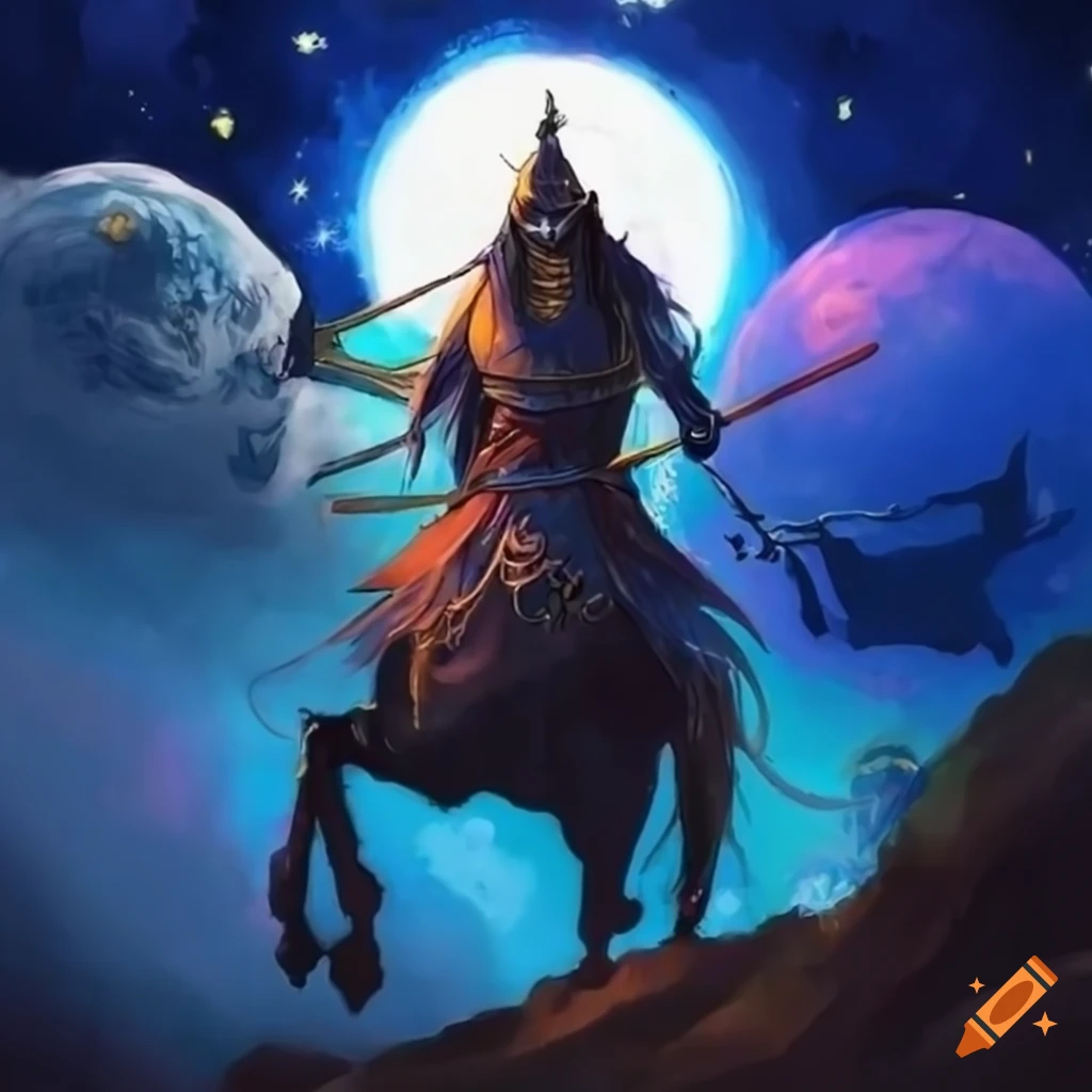 Hungarian Mythology: Attila and his Hun Warriors riding horses under a ...