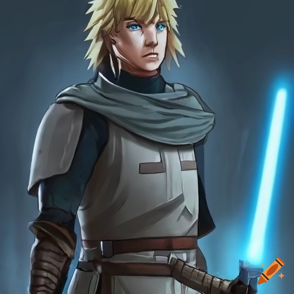 Minato Namikaze as Armor Knight Templar with Luke Skywalker's lightsaber on Craiyon
