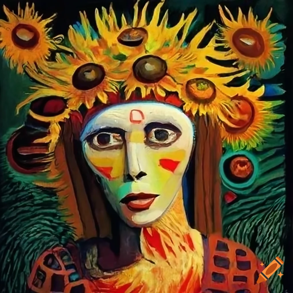 Beautiful witch gracefully dancing with the moon, aliens, and African ...