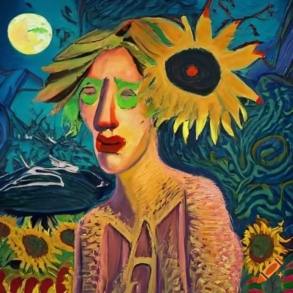 Beautiful witch dancing with moon and aliens in a field of African ...