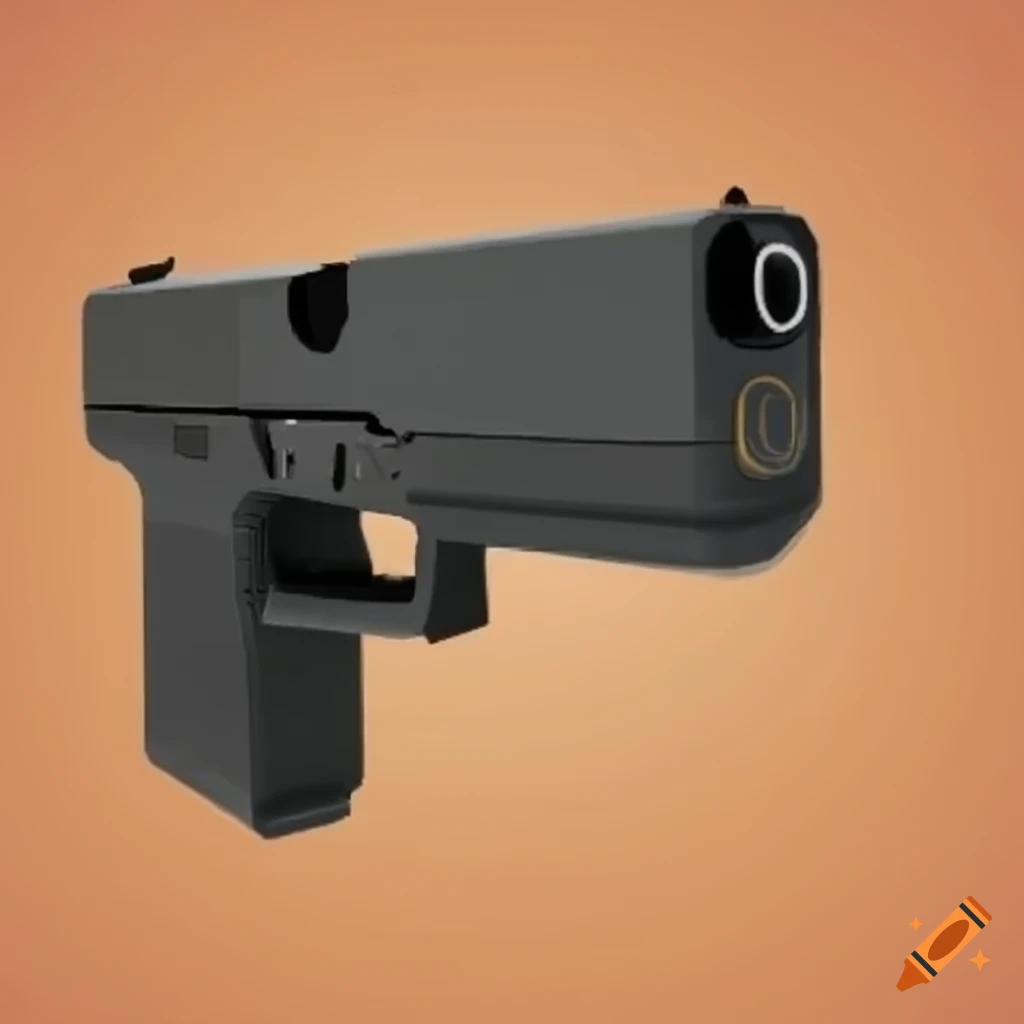 Icon in Roblox style for a first person shooter game with a Glock 17 ...