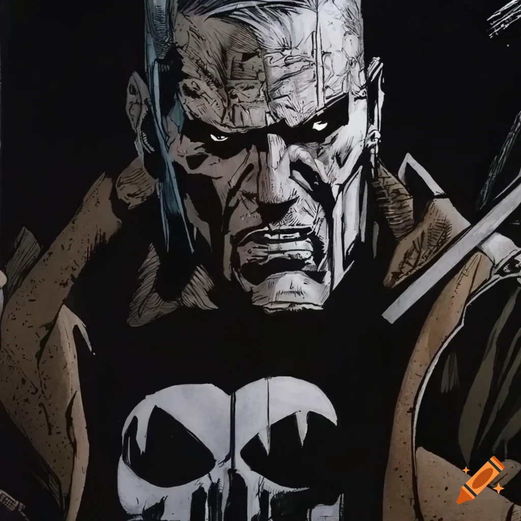 The Punisher drawn in extreme 90s comic art style by Todd McFarlane on ...