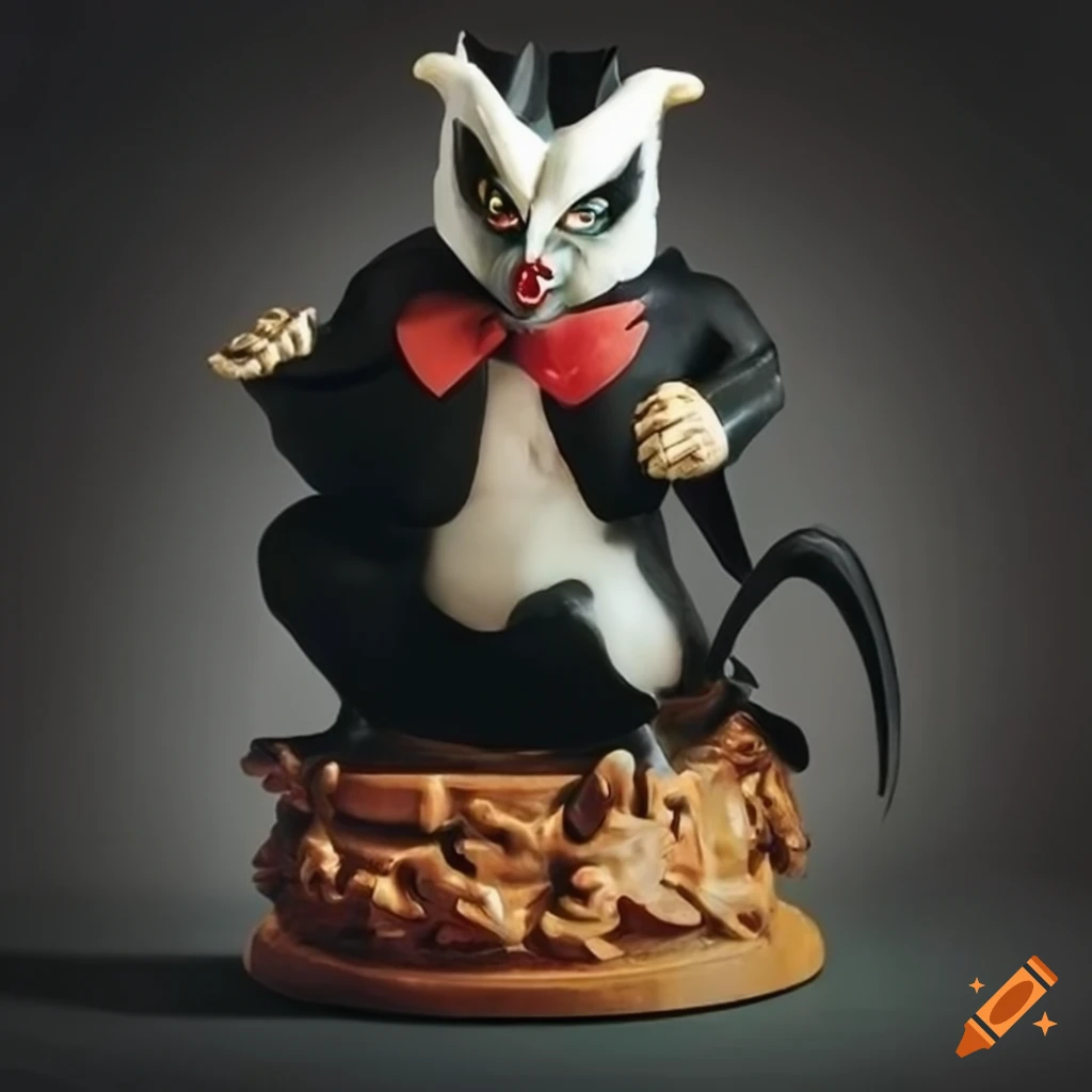 Vintage villain skunk from batman, bernini gurney on Craiyon