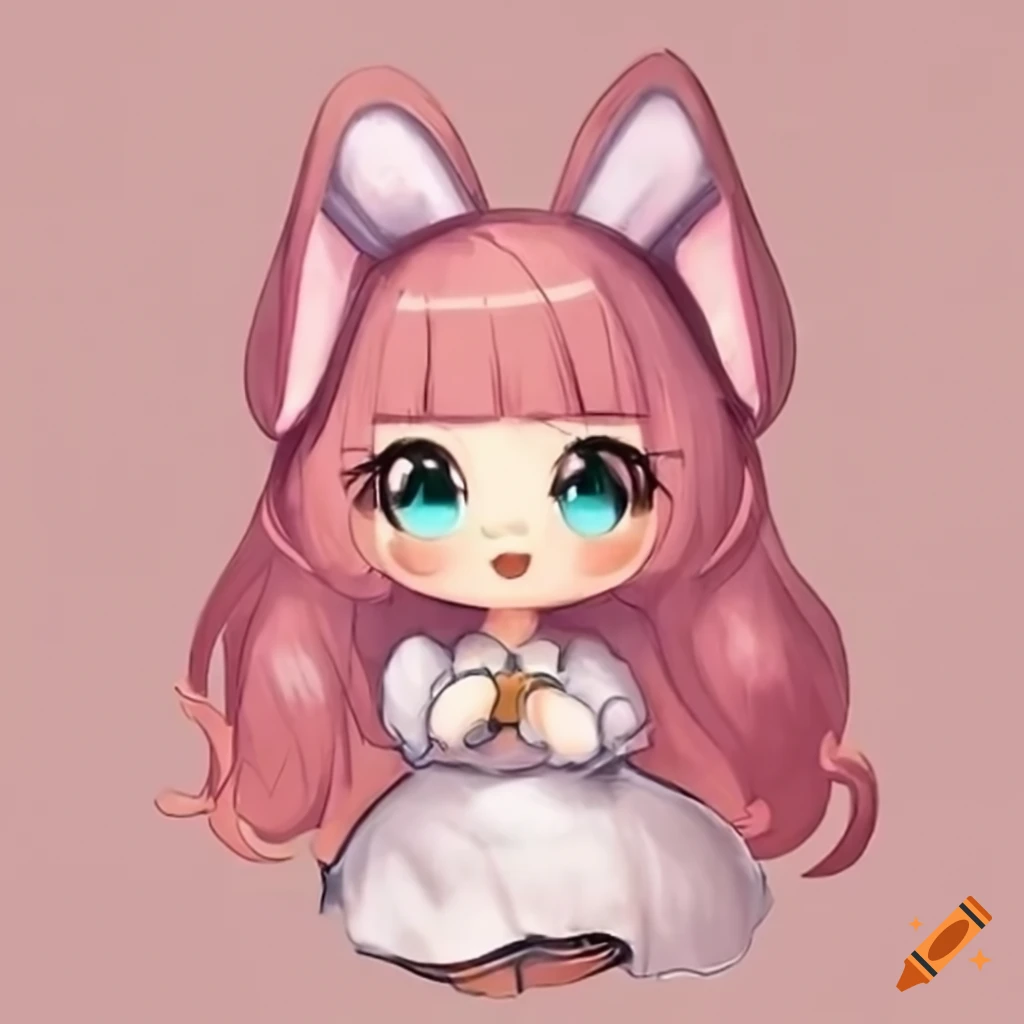 Female bunny character with a cute hairbow on Craiyon