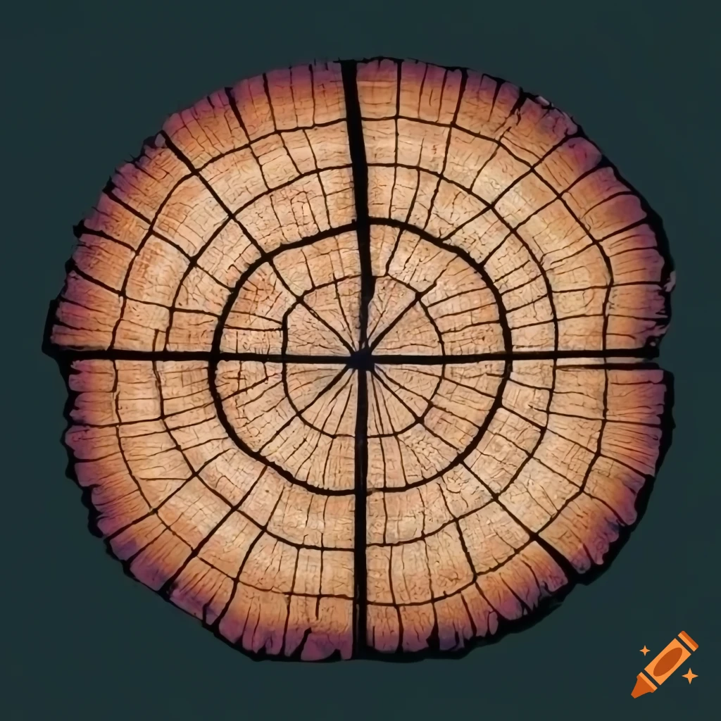 Tree cross section in a square shape on Craiyon
