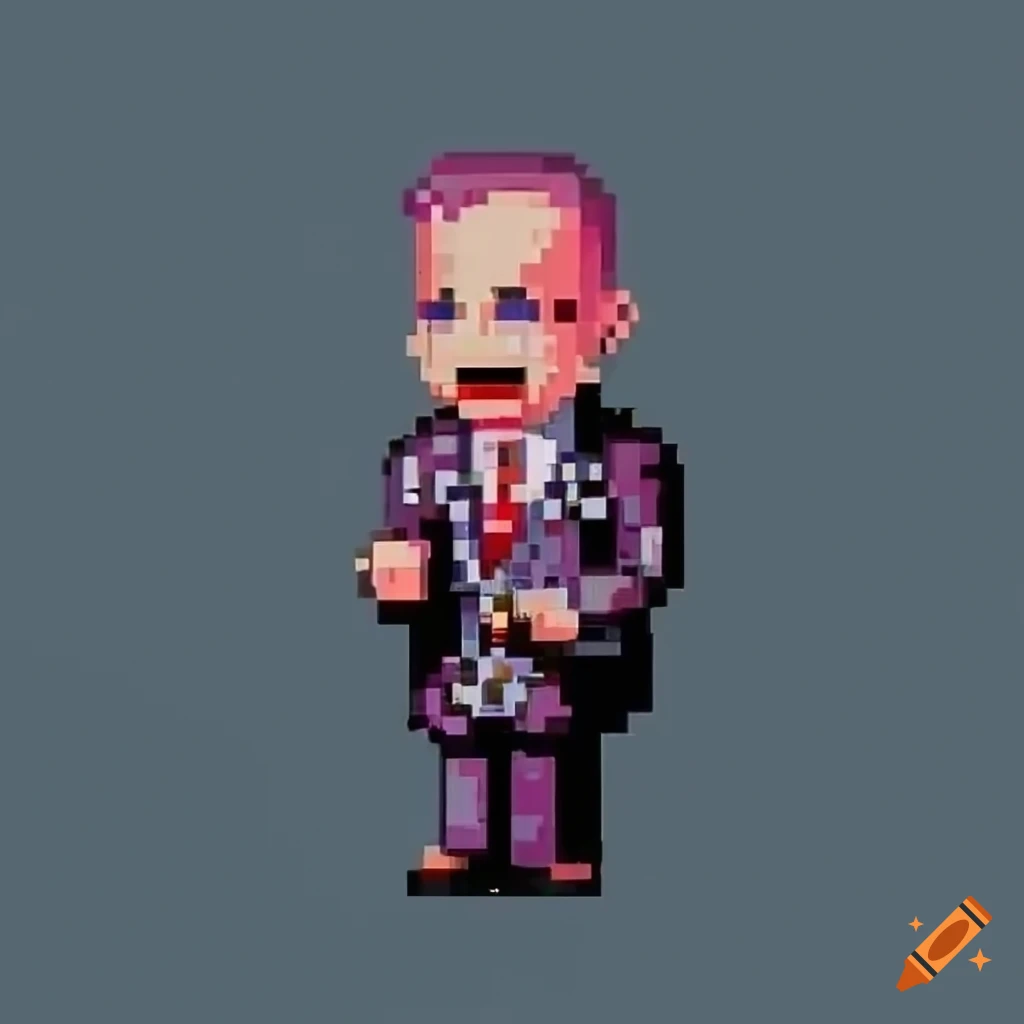 Sprite sheet of a 1930s big band singer in a suit in NES 8-bit style on ...