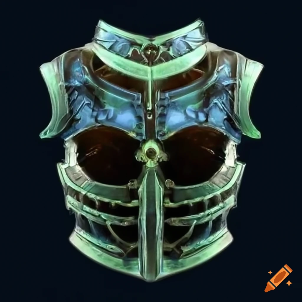 Fantasy magic massive body armor with front view and vertical symmetry ...