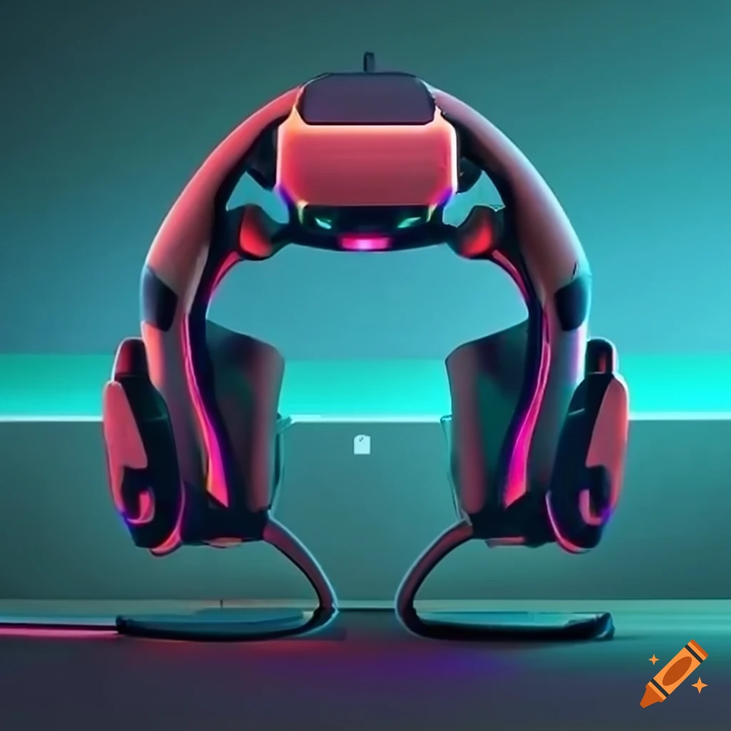 Cutting-edge virtual reality game setup with vr headset, controllers ...