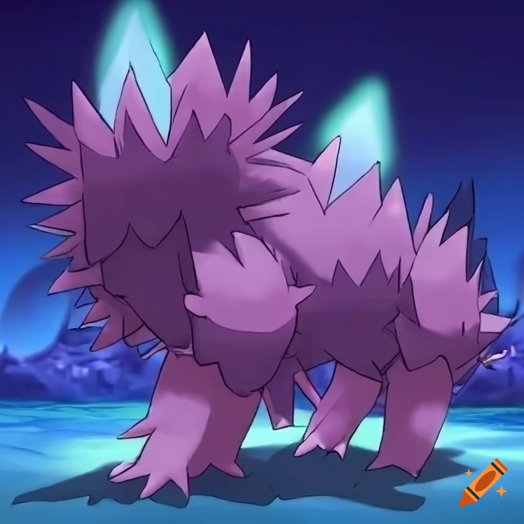 Sturdy quadrupedal Pokémon with rocky hide and crystalline spikes on ...