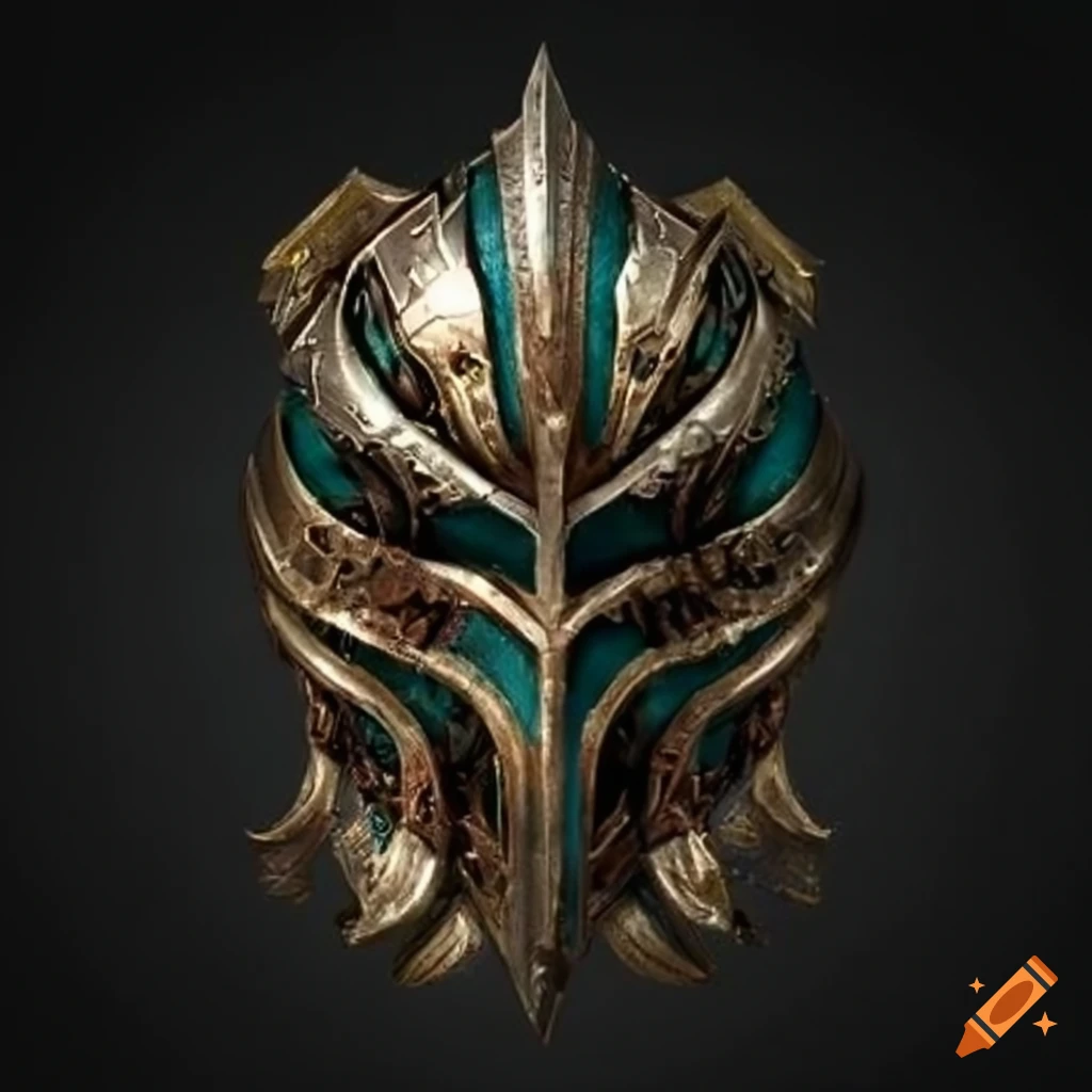 Fantasy magic adorned massive body armor from the front view on Craiyon