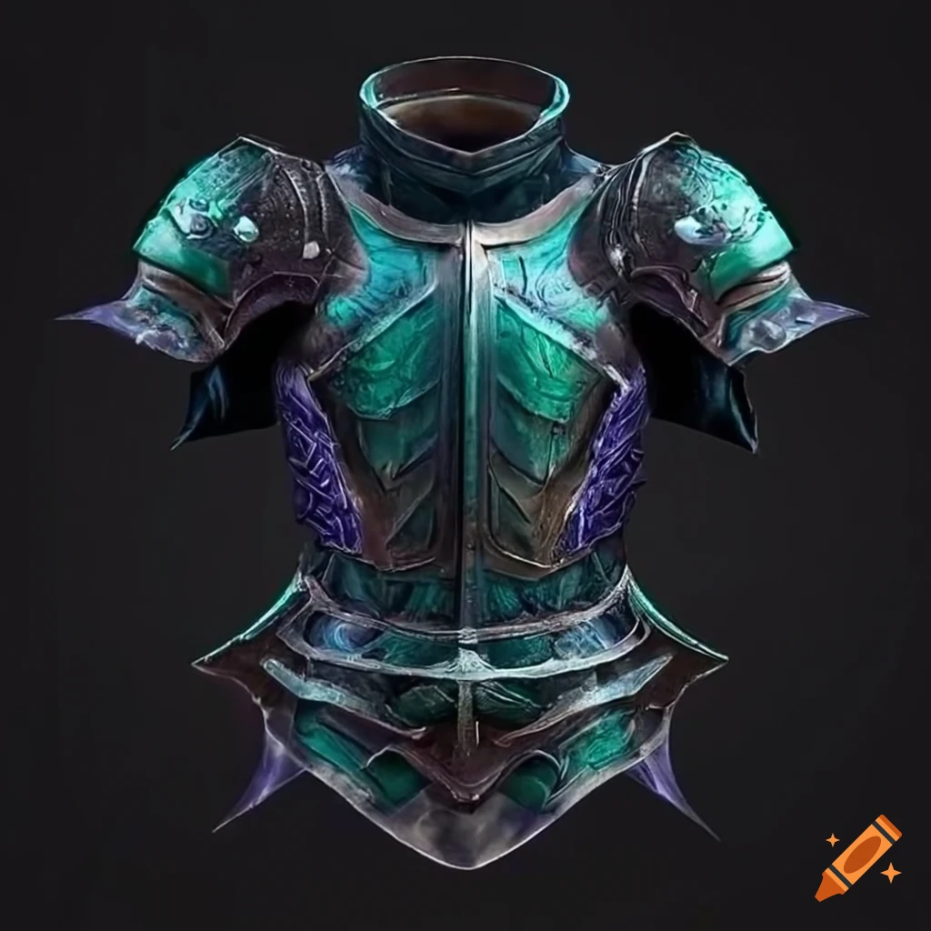 Fantasy magic massive body armor with intricate details on Craiyon