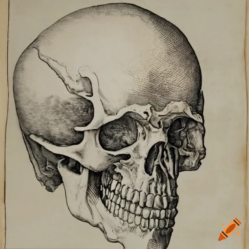 Skull anatomy engraved by albrecht durer on Craiyon