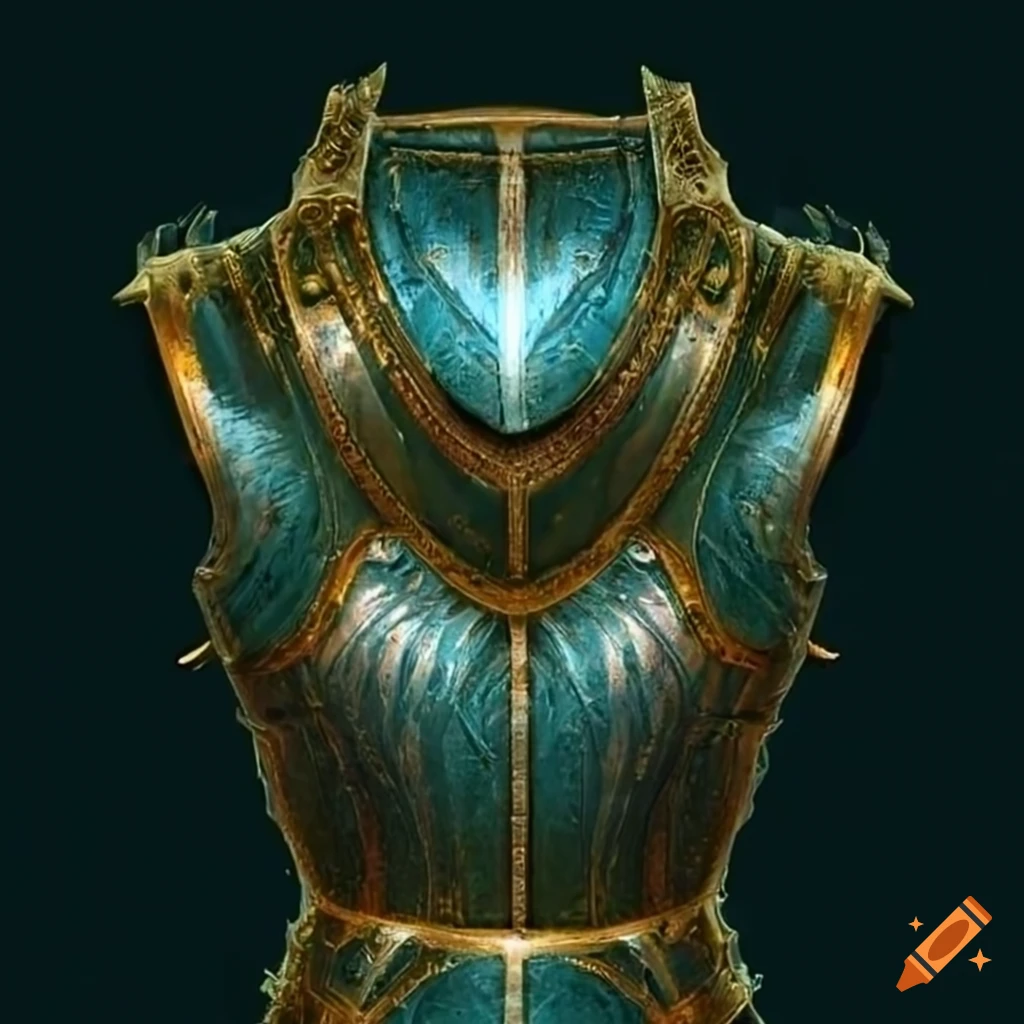 Fantasy magic massive body armor with front view and vertical symmetry ...
