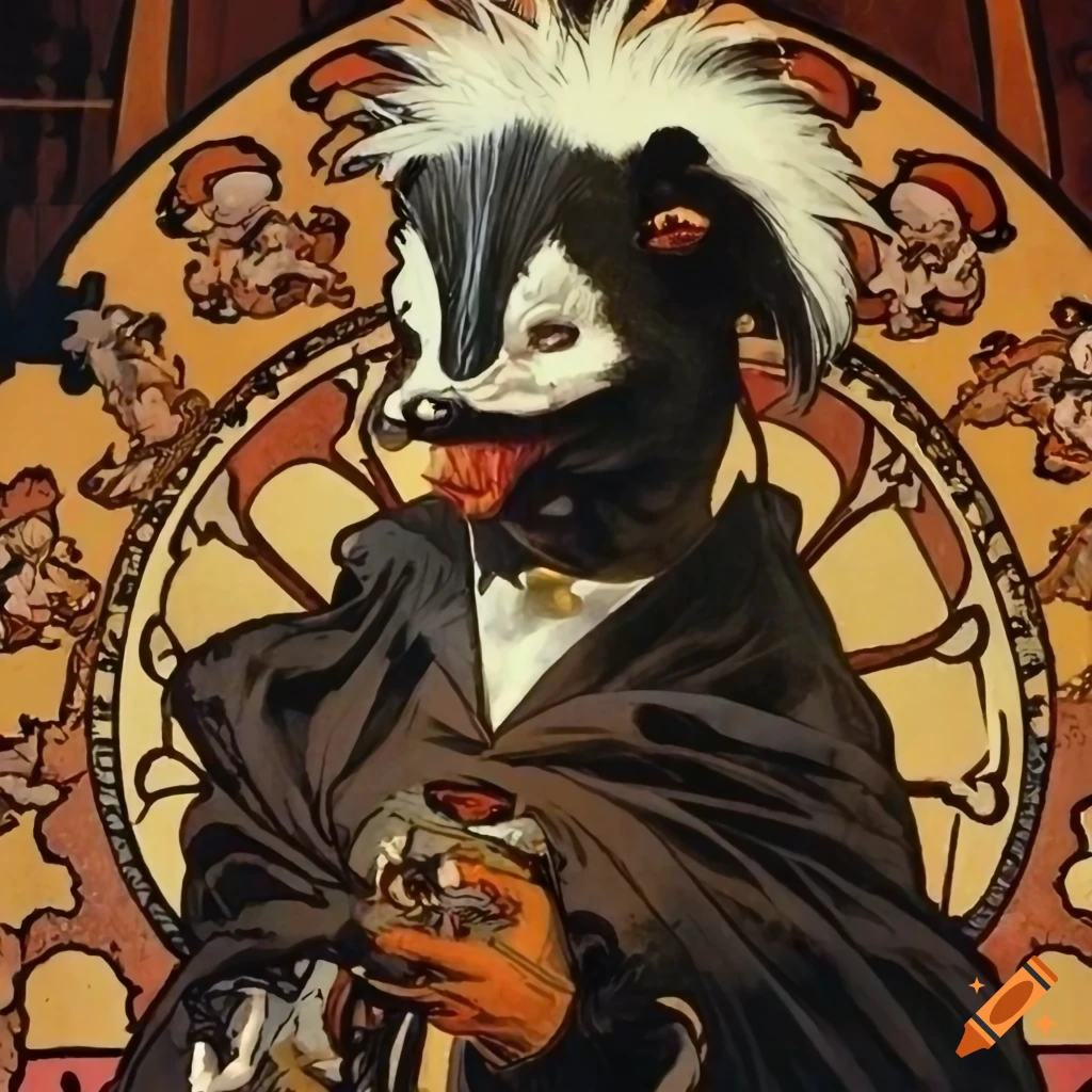 Vintage skunk villain inspired by batman on Craiyon