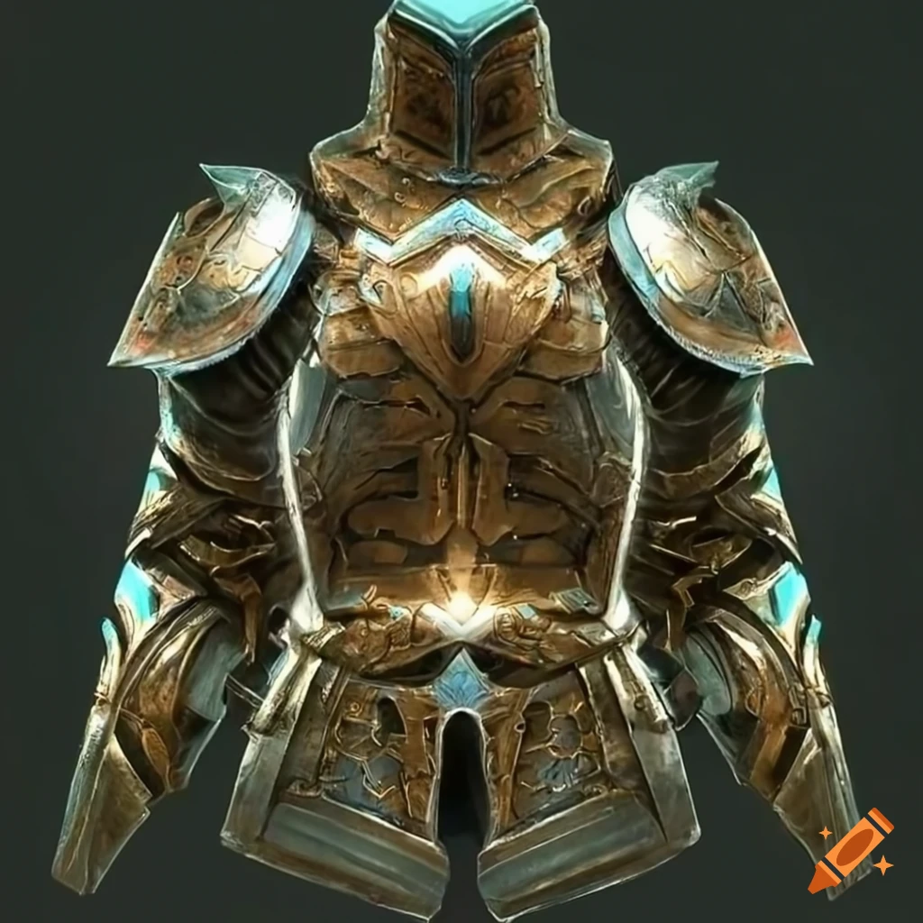 Fantasy magic massive body armor with front view and vertical symmetry ...