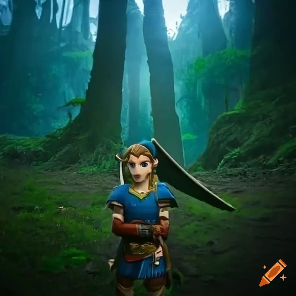 Zelda rising from the ground on Craiyon