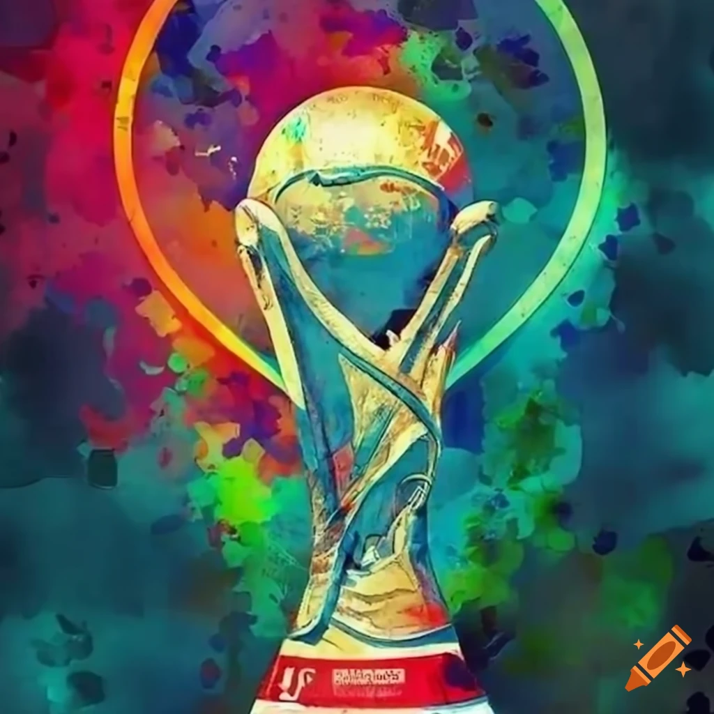 2050 FIFA World Cup logos of Poland, Czech Republic, Slovakia, and Hungary in a futuristic ...