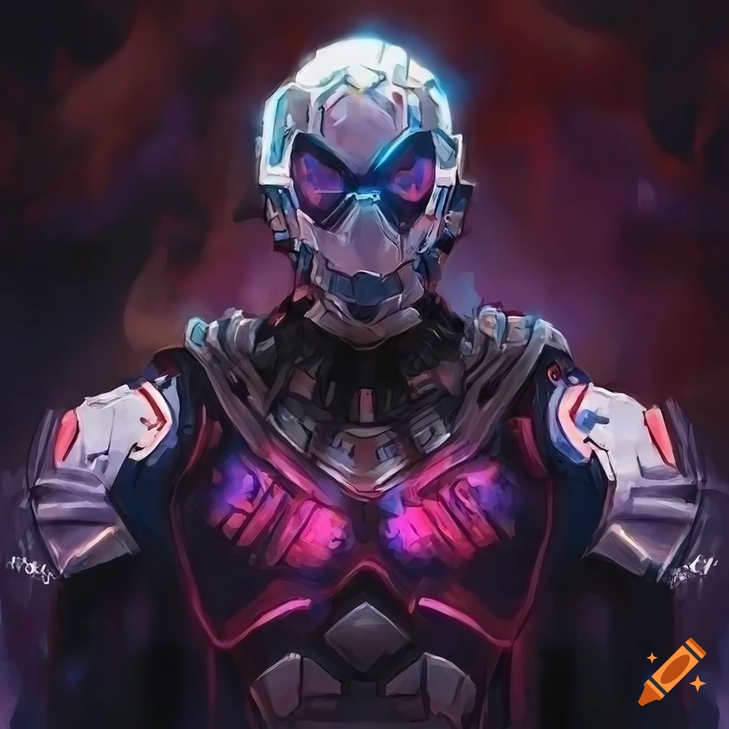 Impressionist-style Marvel character portrait of a cyberpunk hero in ...