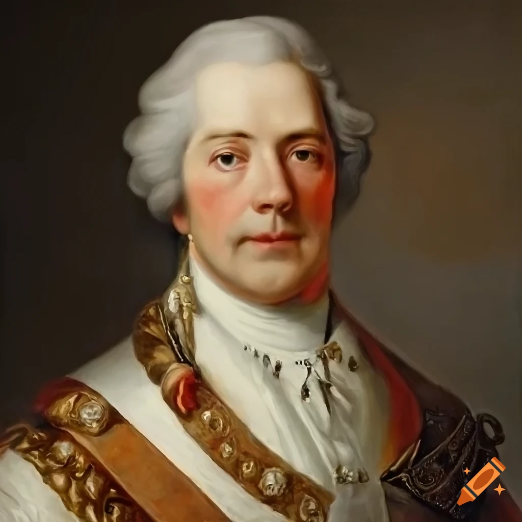 Portrait of a king in 1800's style with royal attire on Craiyon