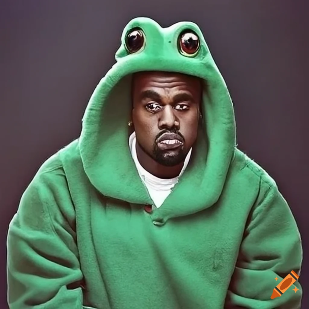 Kanye west in a frog costume on Craiyon