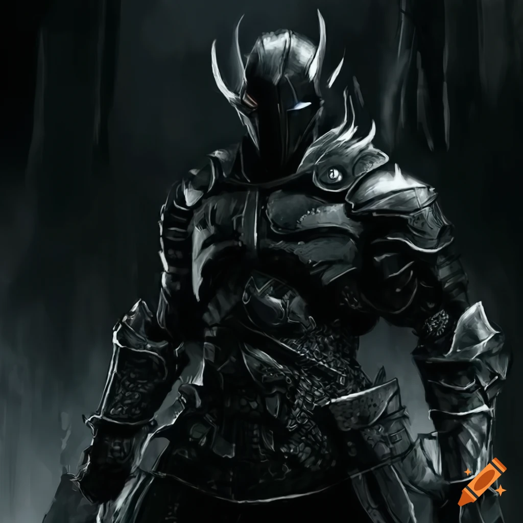 Dark armored knight on Craiyon