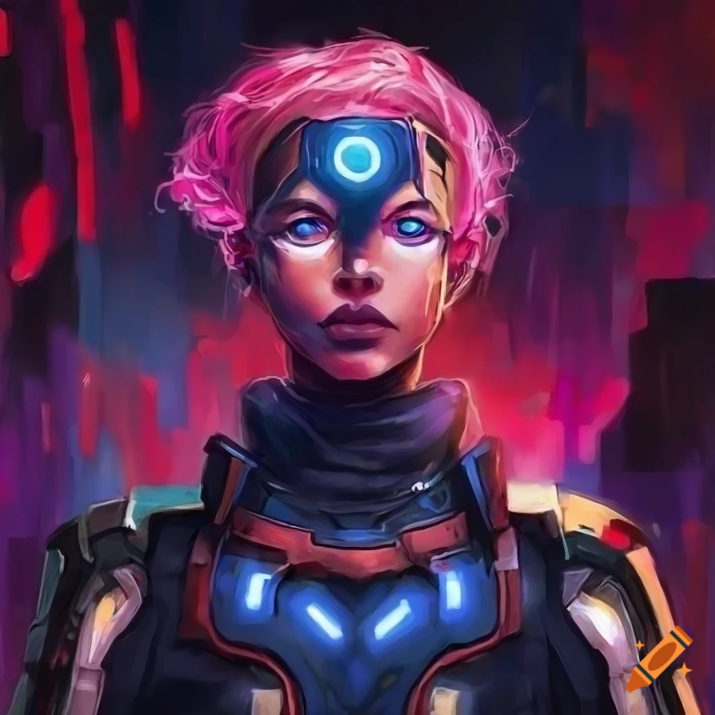 Marvel character portrait of a cyberpunk hero in anime-inspired armor ...