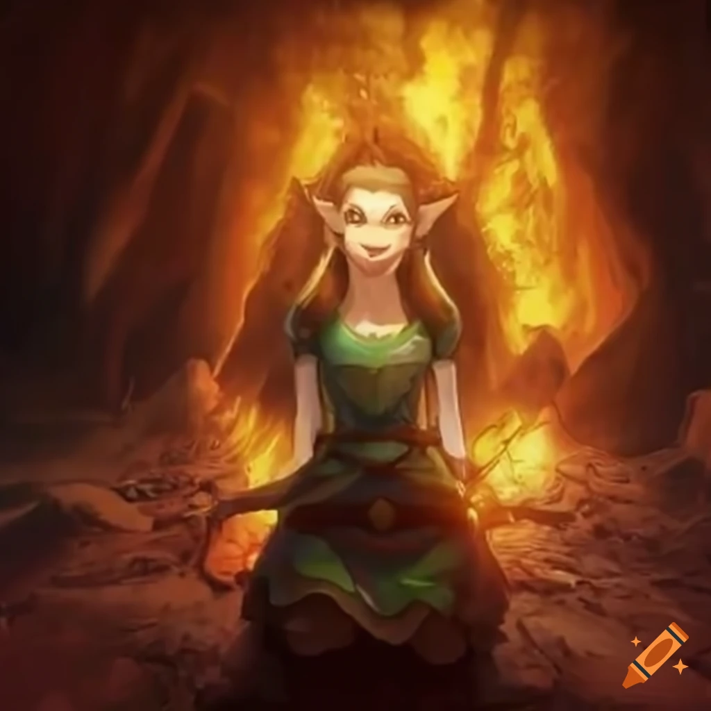 Zelda rising from the ground on Craiyon