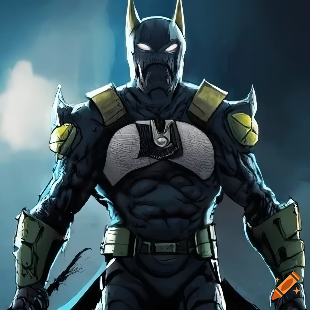 Oc mutant superhero in military armor with textured skin in a dramatic ...