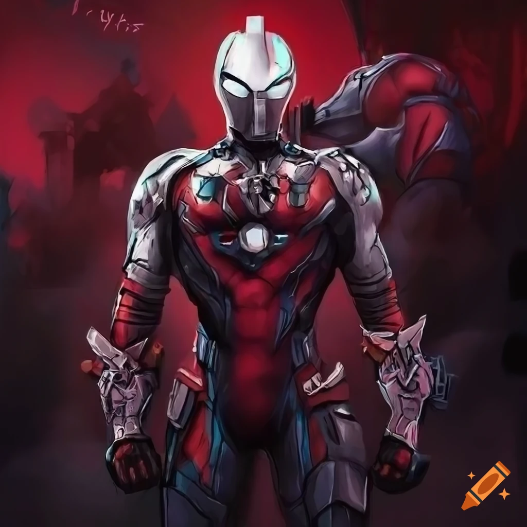 Impressionist-style marvel character portrait of a cyberpunk hero with ...