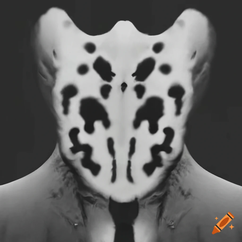 Rorschach test with a creepy face on Craiyon