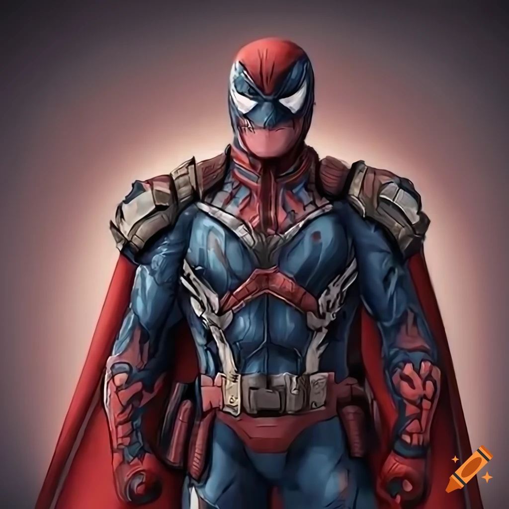 Impressionist-style marvel character portrait with cyberpunk and anime ...