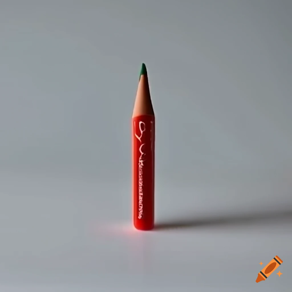 Red Crayola crayon on white table in ultra-high quality on Craiyon
