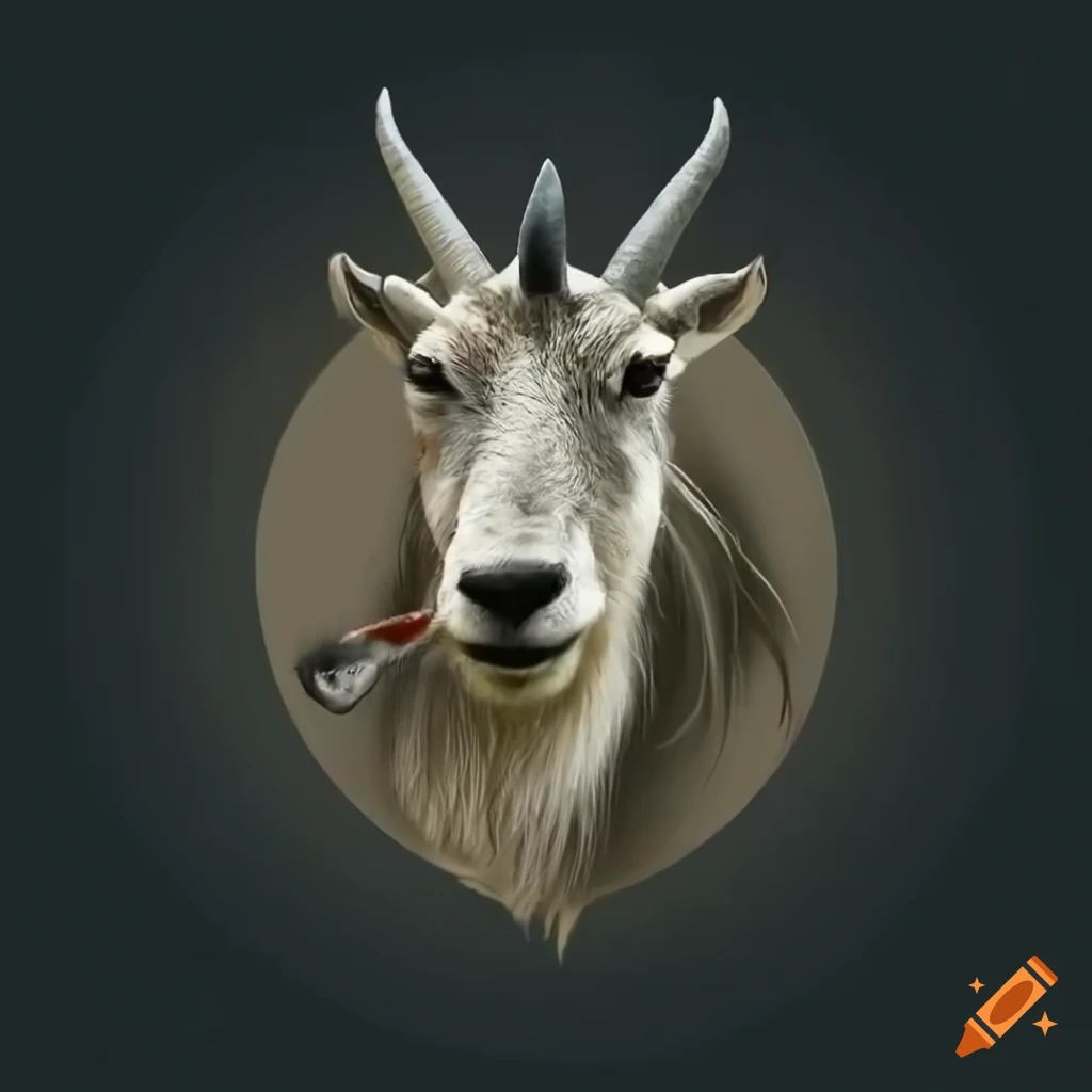 Mountain goat eating fish on Craiyon