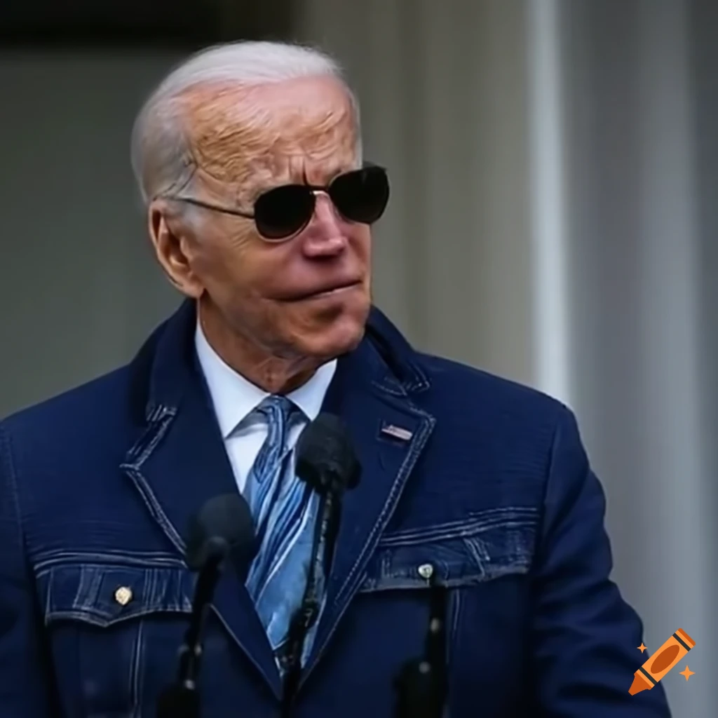 Joe Biden in a jean jacket and sunglasses on Craiyon