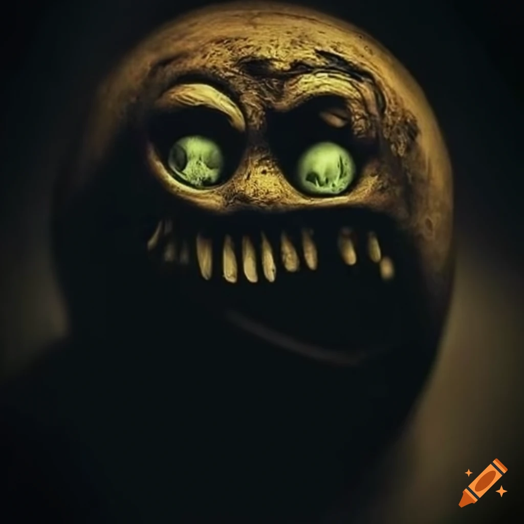 Vintage scary Mad smiley in a dark setting on Craiyon