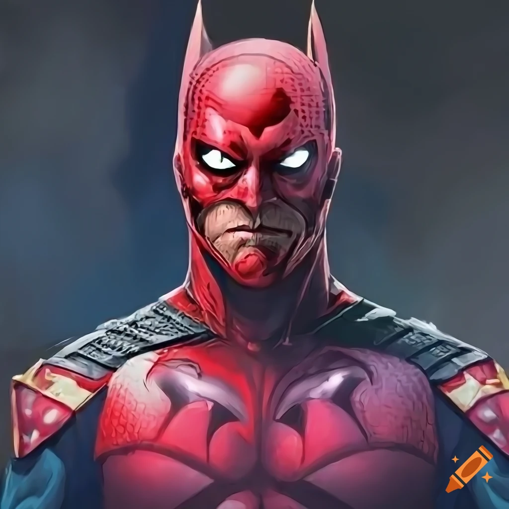 Comic art of a mutant superhero with red skin in cinematic colors and ...