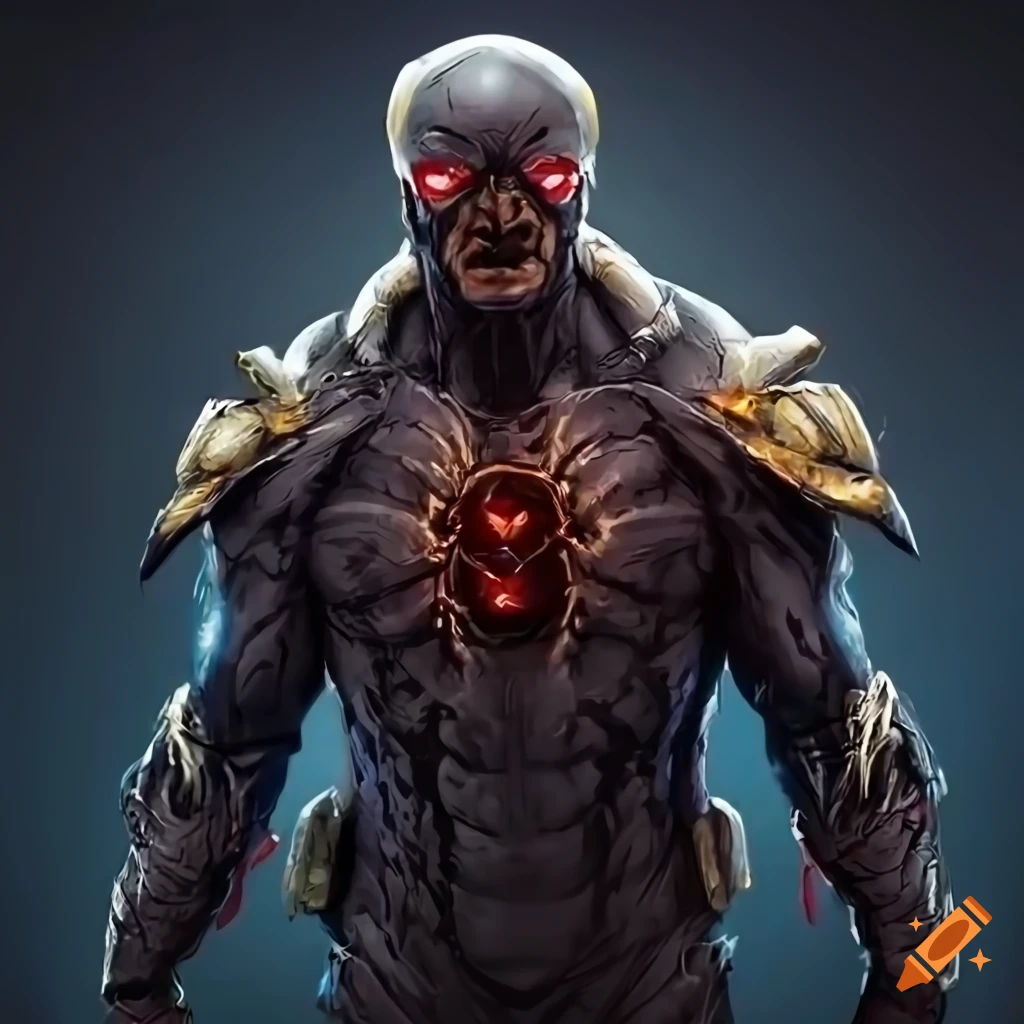 Comic art of Dr. Manhattan with textured skin and military superhero ...