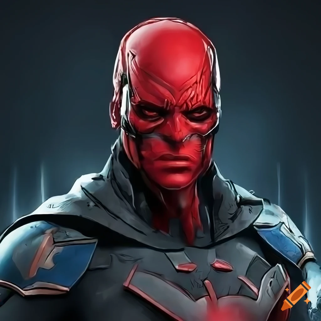 Comic art of a mutant superhero with red skin in cinematic colors on ...