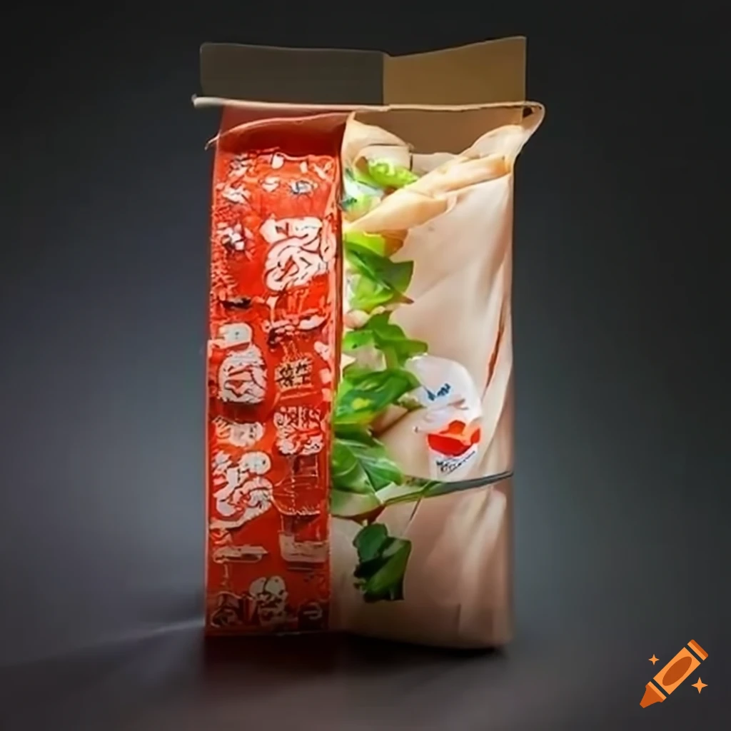 Ready-to-eat Shirataki noodles with Asian packaging design on Craiyon
