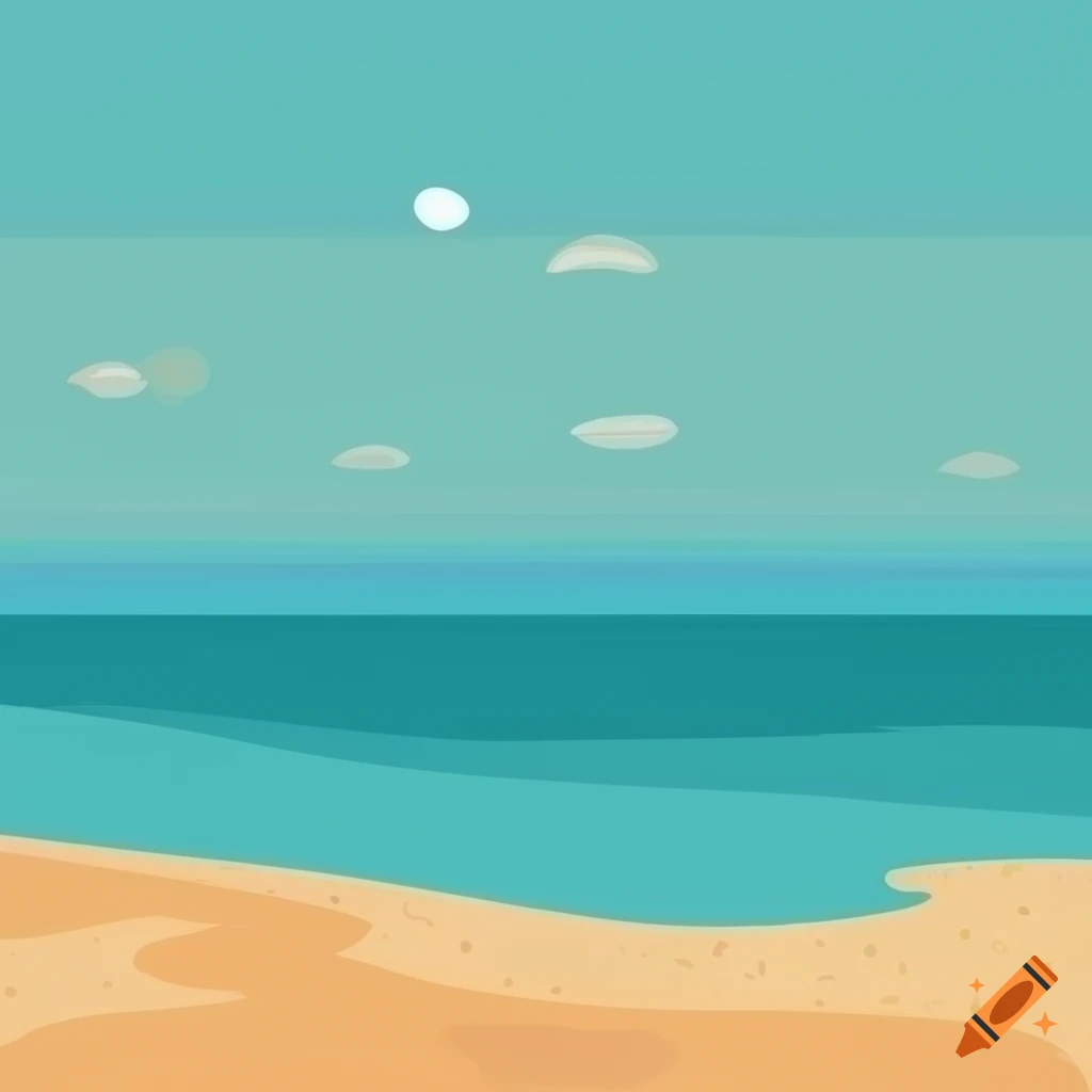 Sea beach simple vector on Craiyon