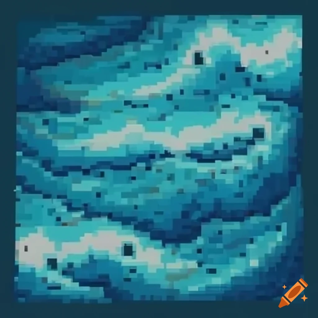 Ocean tile for NES game in 8bit sprite style on Craiyon