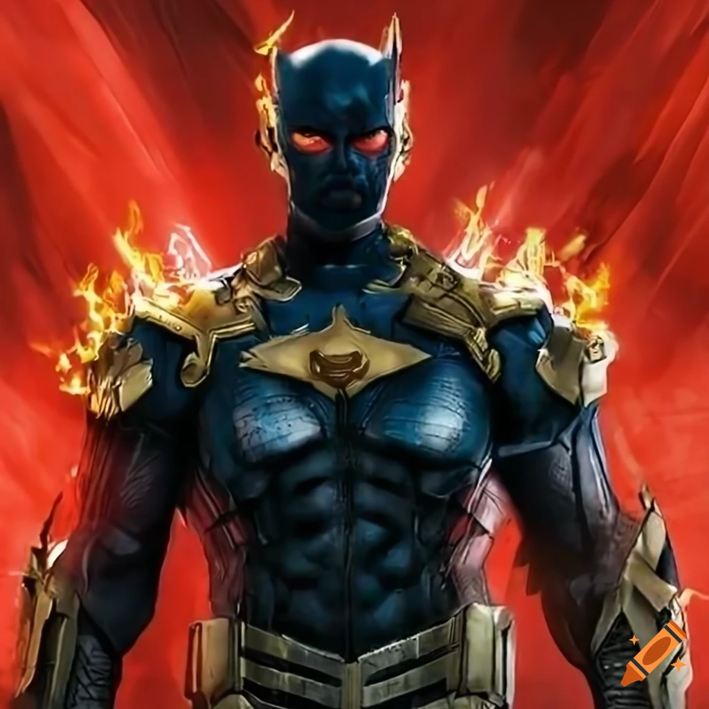 Comic art of dr. manhattan in oc superhero attire with textured skin ...