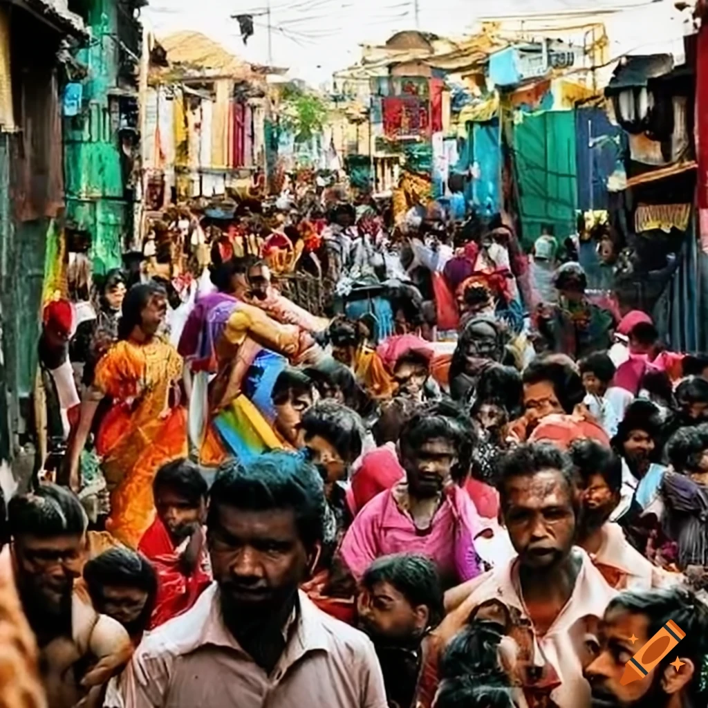Overcrowded public space in pallikaranai on Craiyon