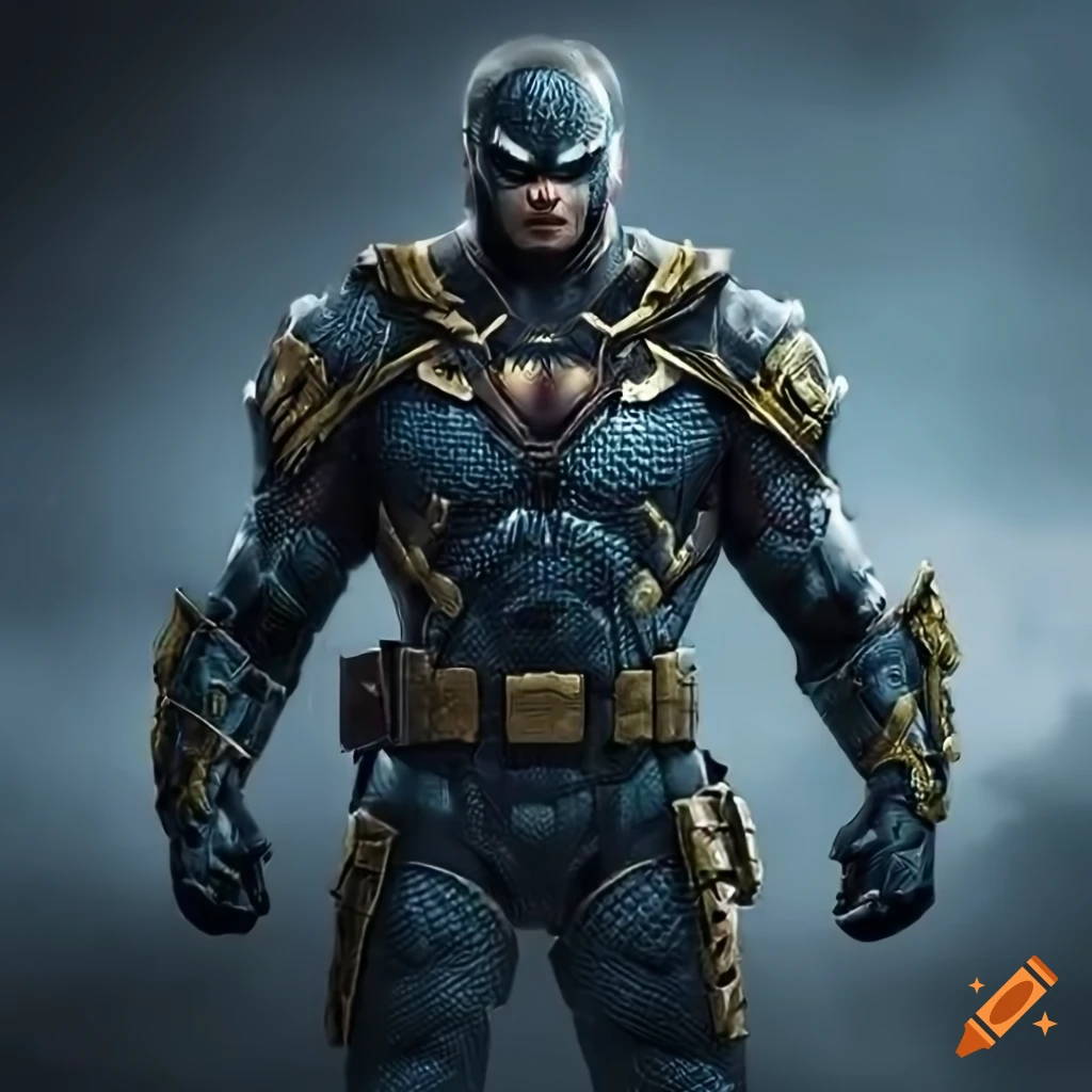 Comic art of mutant superhero in military armor with textured skin on ...