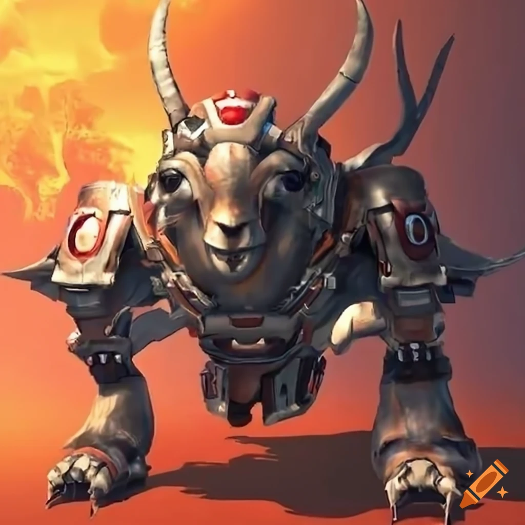 Goat and flamethrower unit duo with exoskeleton vision goggles from ...