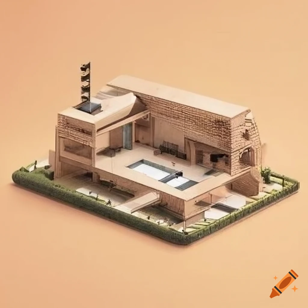 Architectural plan of a fortified fortress in a contemporary style on ...