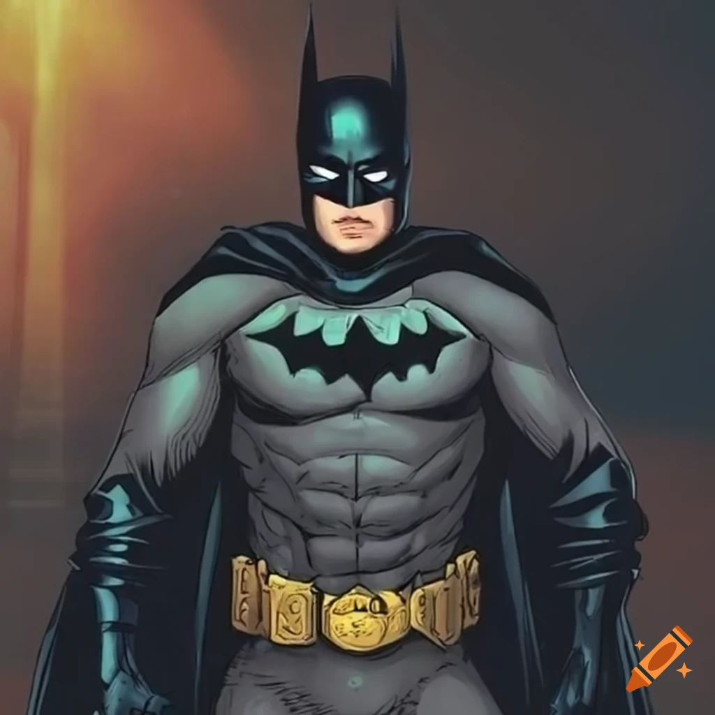 Batman gazing upwards on Craiyon