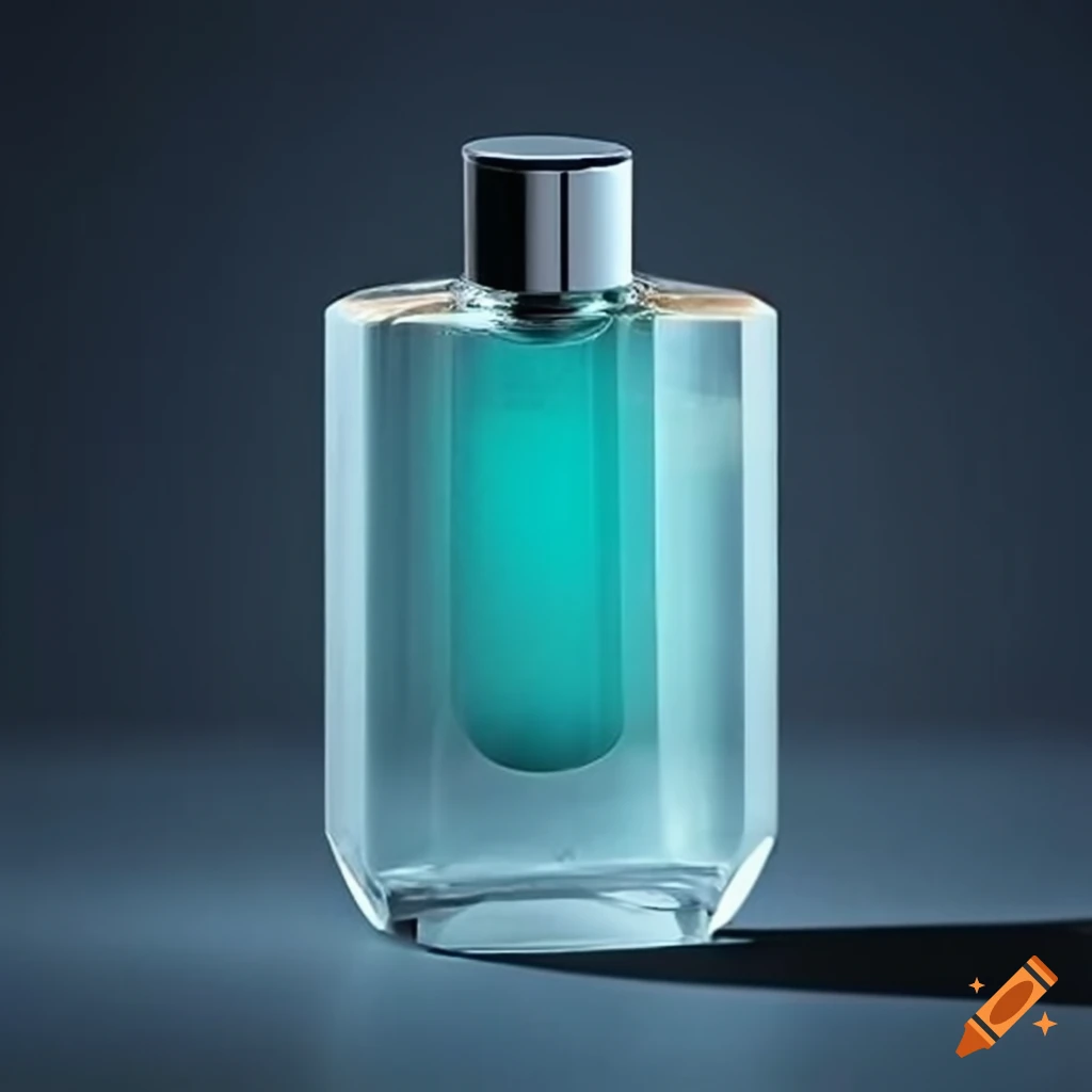Smart perfume container with liquid inside and artificial fog ...