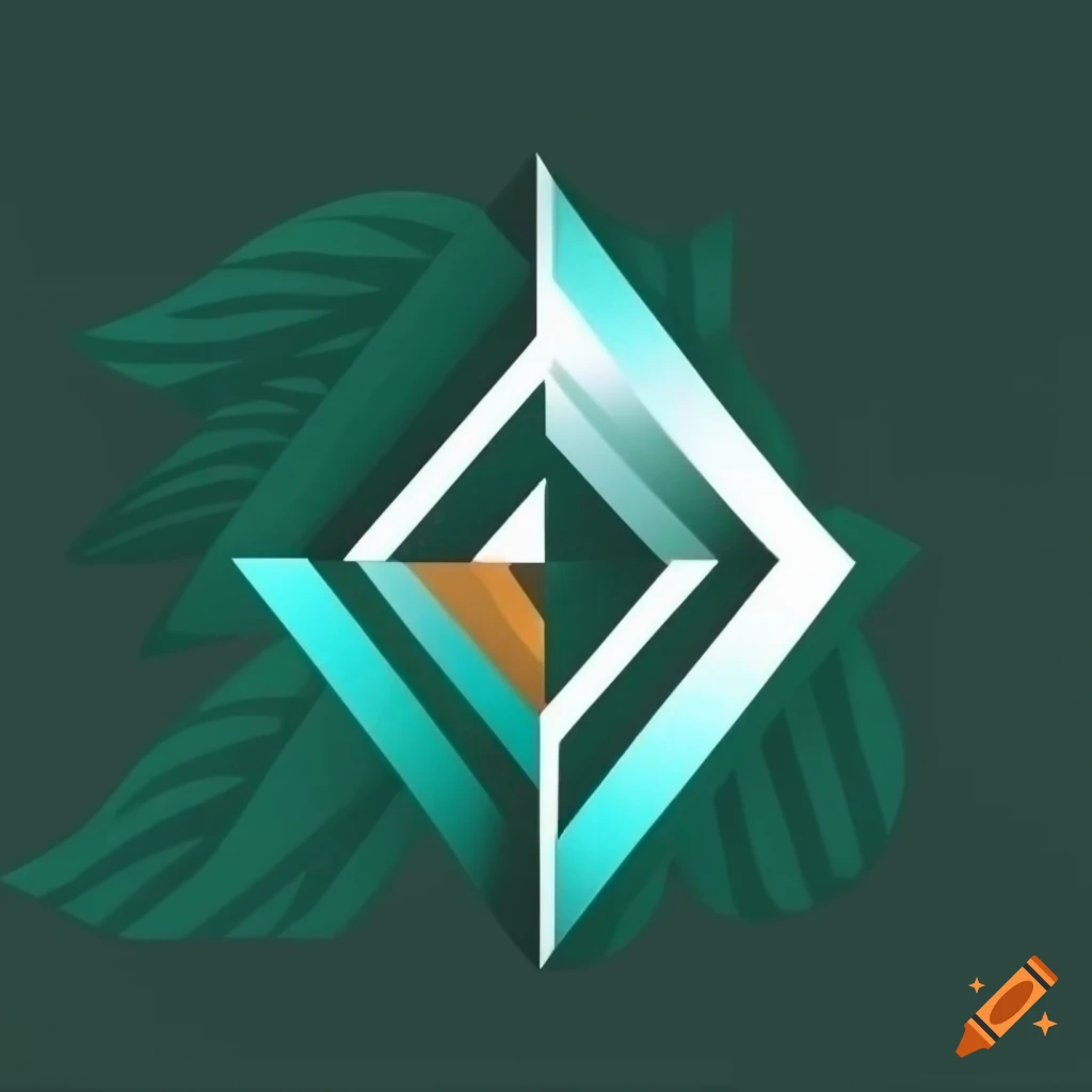 Logo design with geometric shapes and leaves symbolizing progress and ...